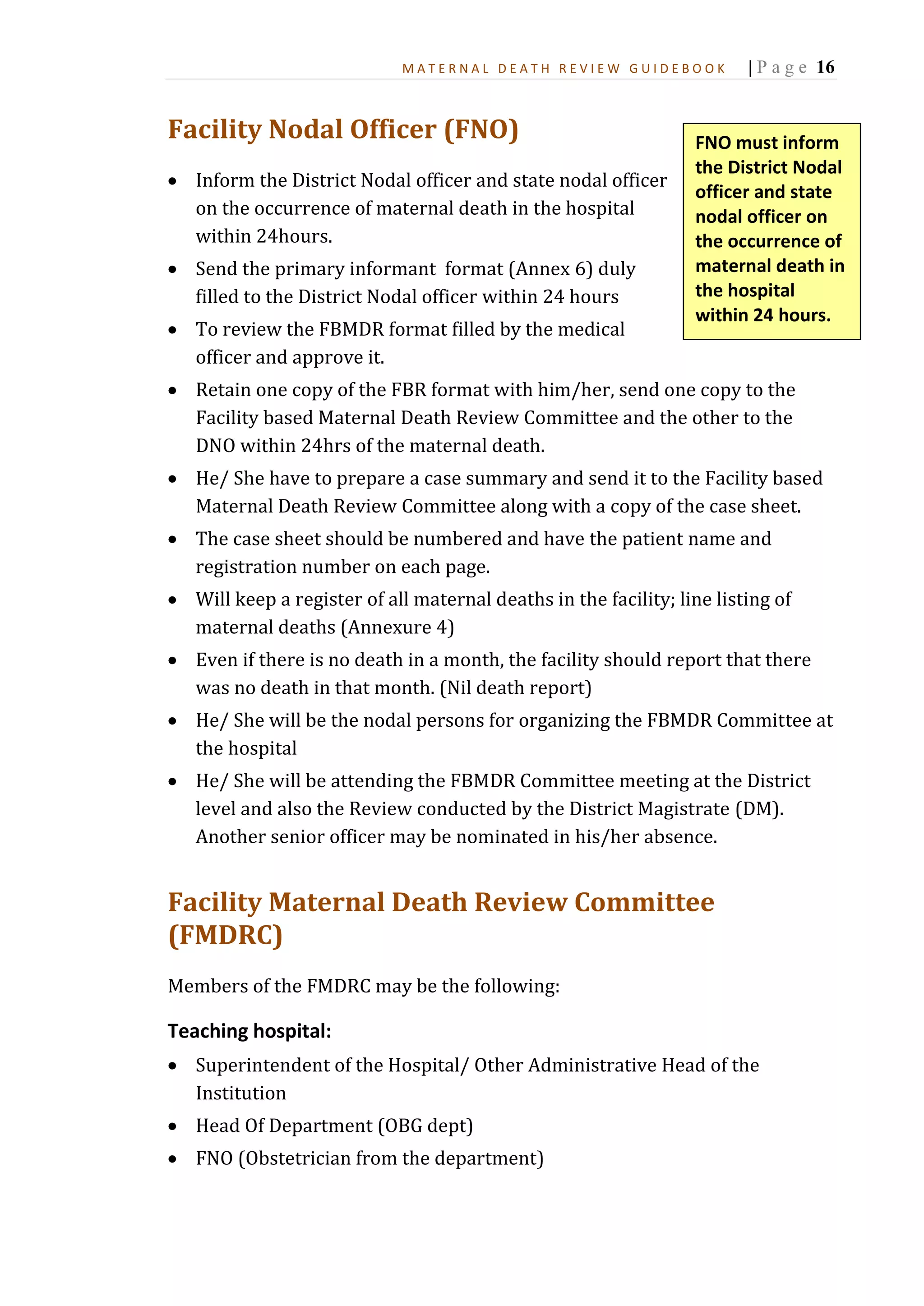 Maternal Death Review guidebook | PDF