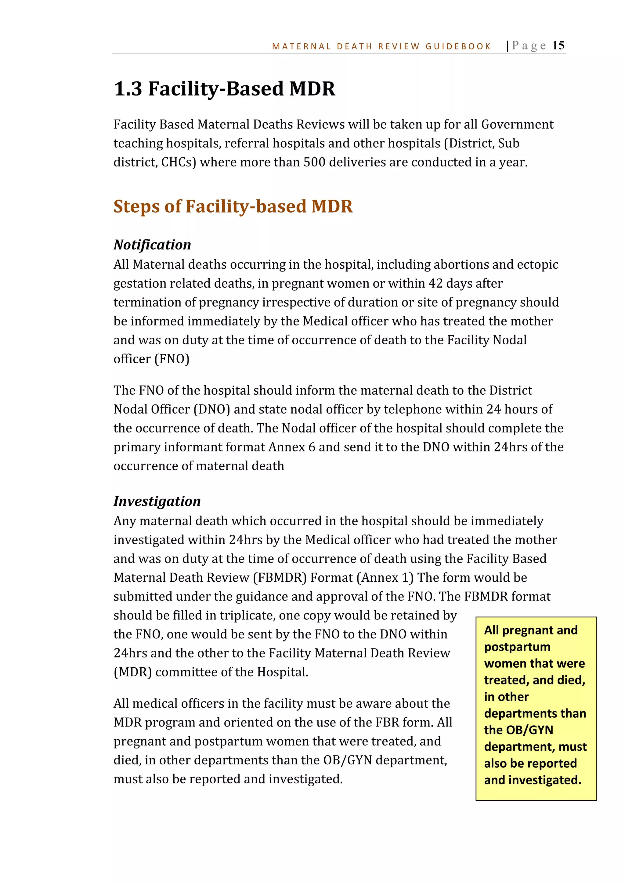 Maternal Death Review guidebook | PDF