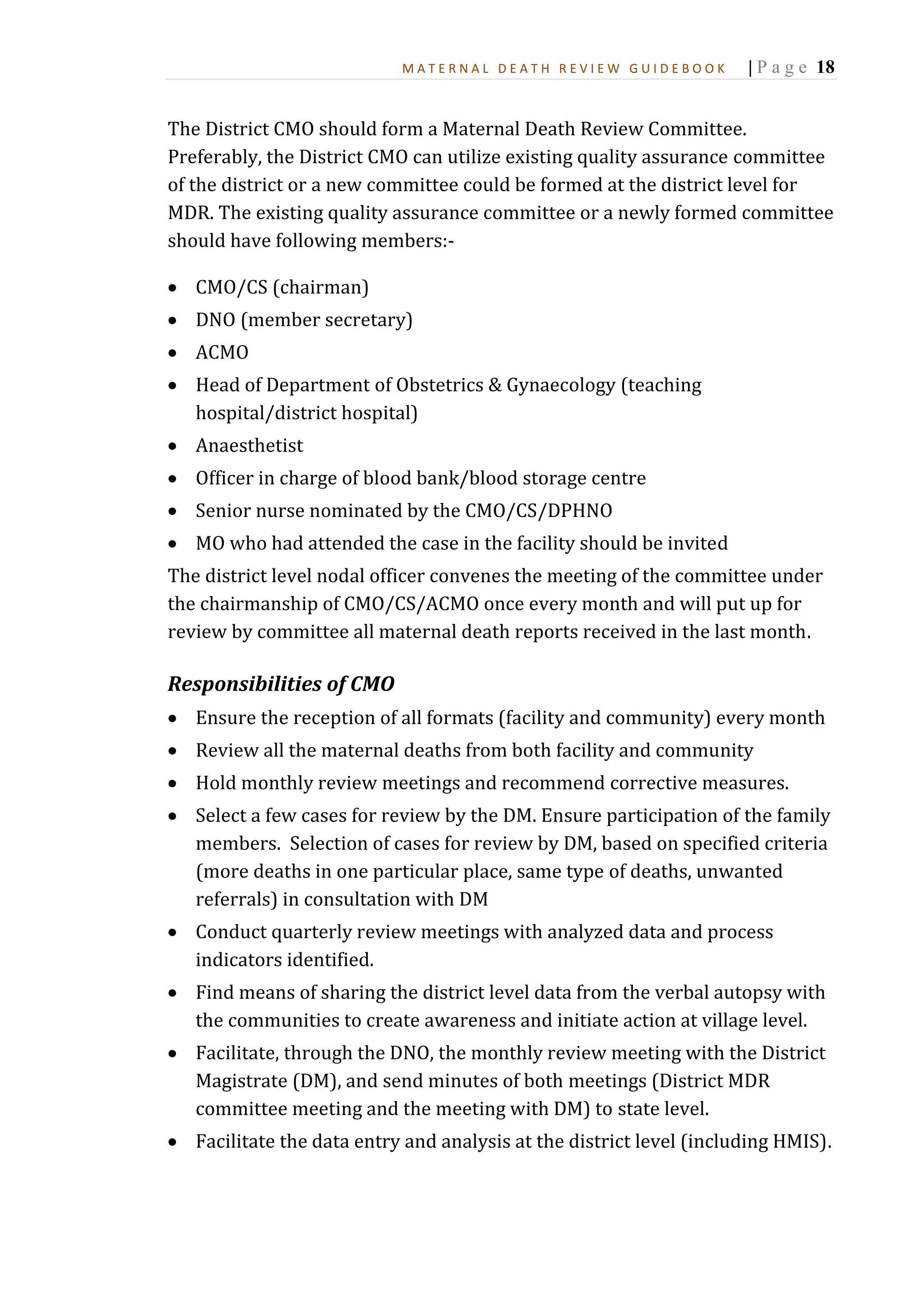 Maternal Death Review guidebook | PDF