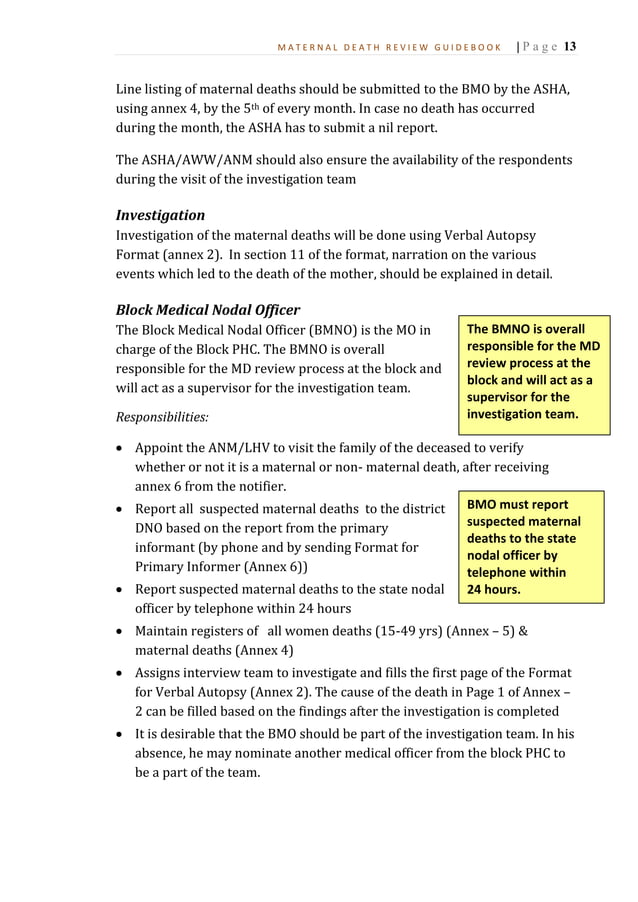 Maternal Death Review guidebook | PDF | Pregnancy | Reproductive Health