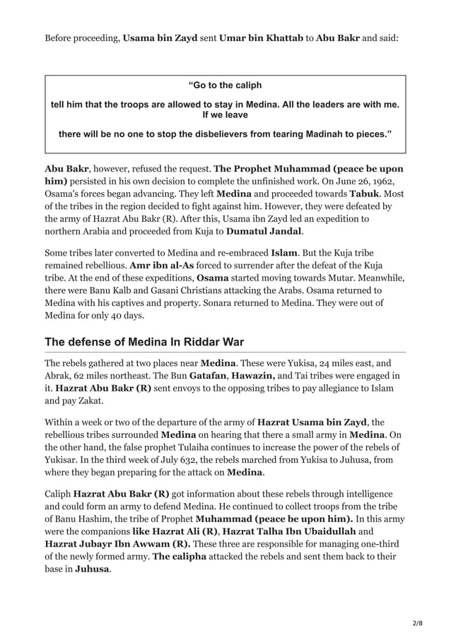 Full history of the ridda wars. islamic history and wers | PDF | Islam | Religion & Spirituality