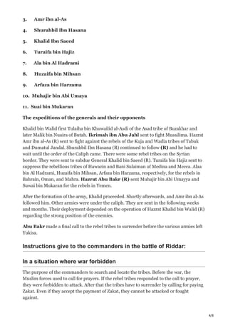 Full history of the ridda wars. islamic history and wers | PDF