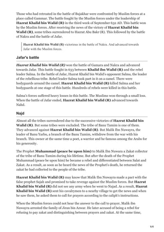 Full history of the ridda wars. islamic history and wers | PDF