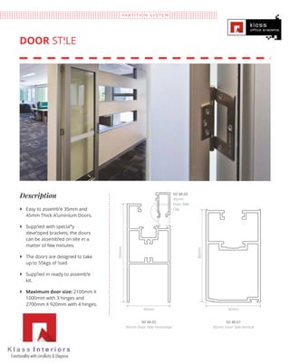 Full ht glass partitions - klass office systems | PDF