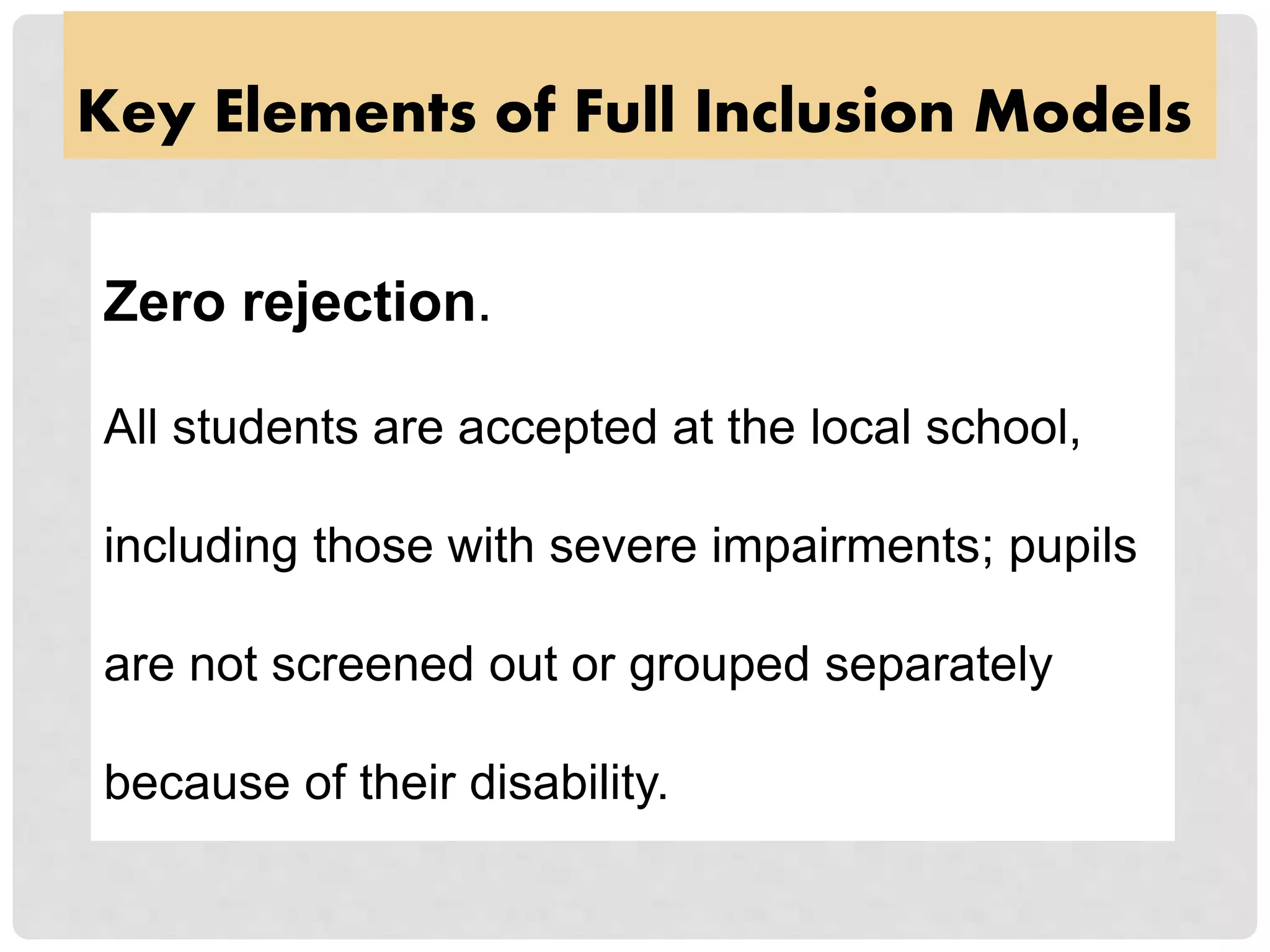 Full inclusion - Special Education | PPTX