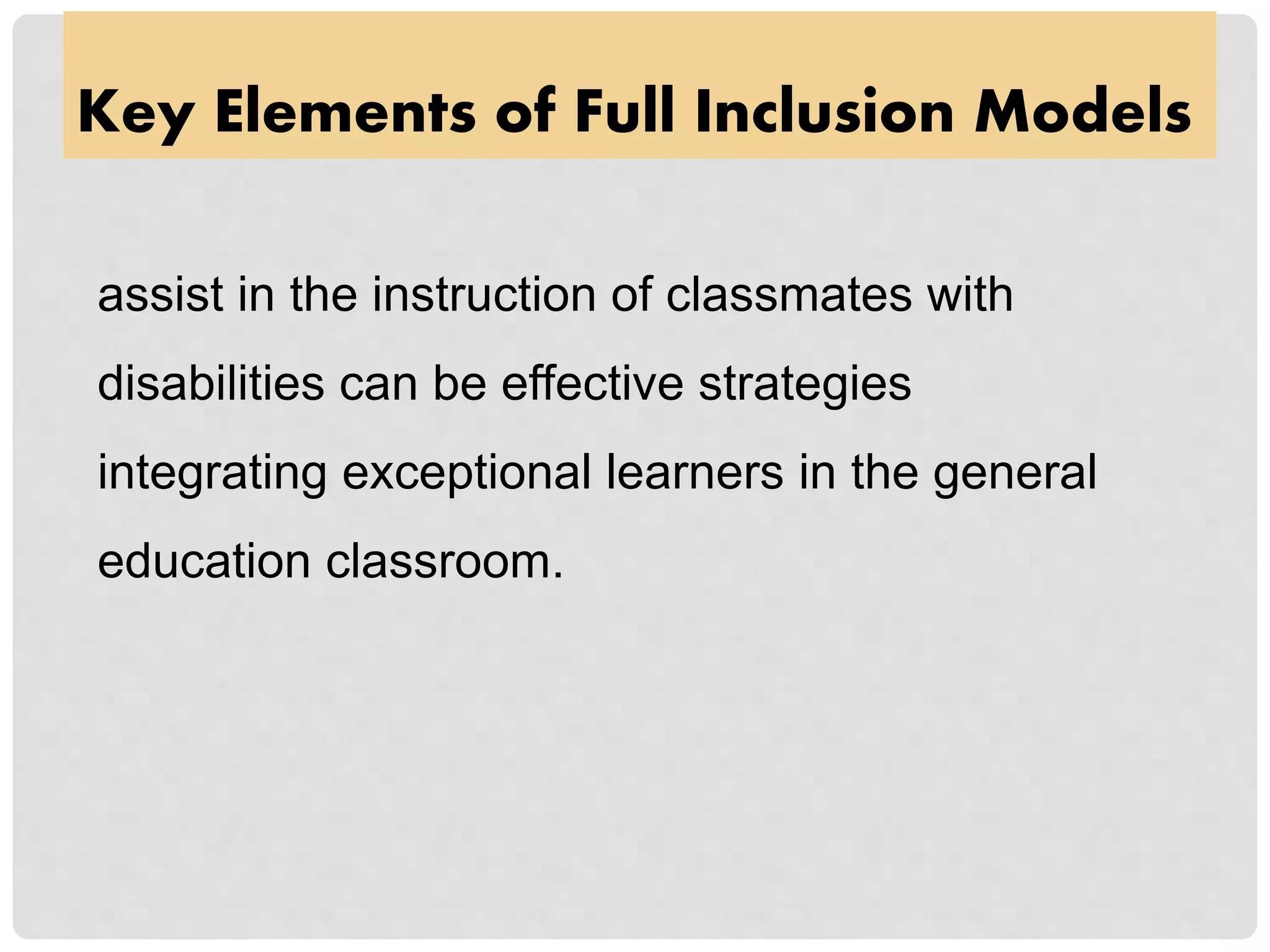 Full inclusion - Special Education | PPTX