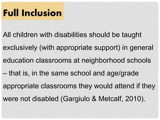 Full inclusion - Special Education | PPTX