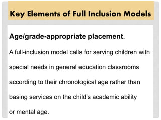 Full inclusion - Special Education | PPTX