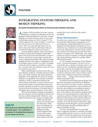 Published Article: Integrating Systems & Design Thinking | PDF