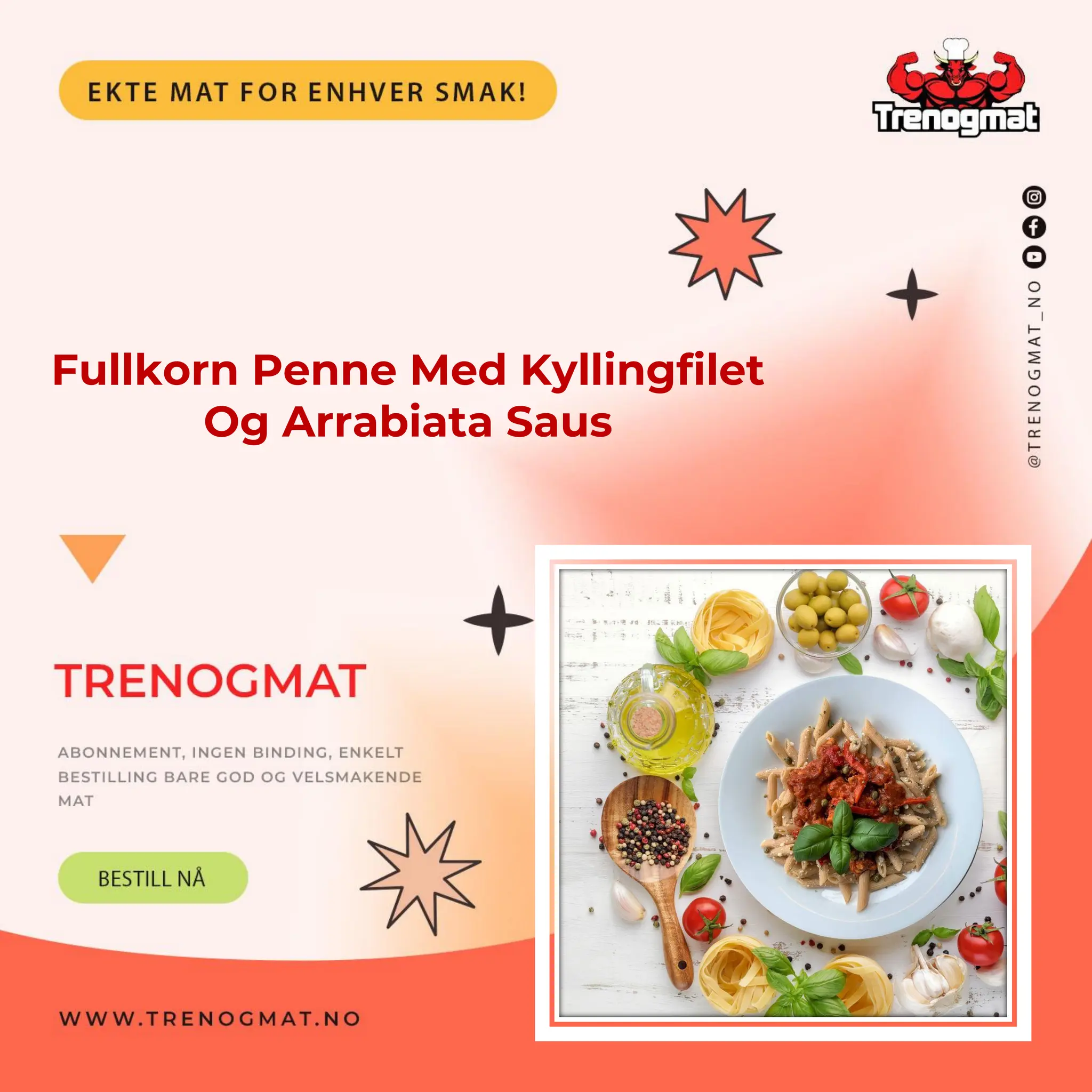 Fullkorn Penne Med Kyllingfilet Og Arrabiata Saus | PDF