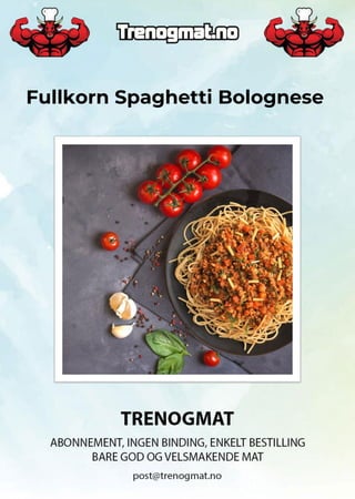 Fullkorn Spaghetti Bolognese - TrenogMat | PDF