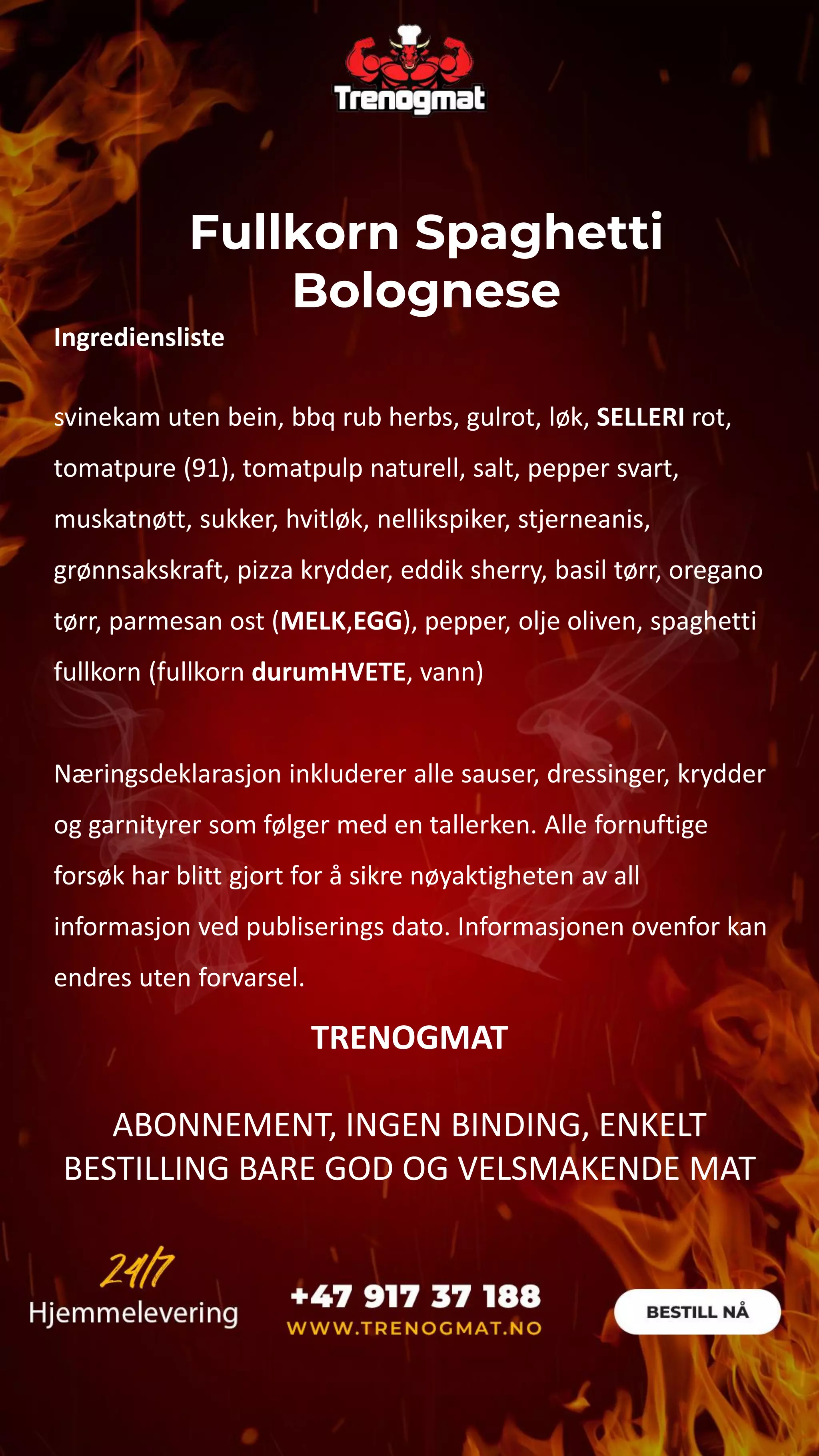 Fullkorn Spaghetti Bolognese - TrenogMat | PDF