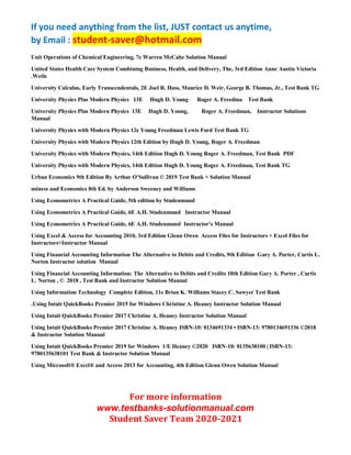 F ull list test bank and solution manual 2020 2021 ( student saver team ...