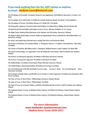 F ull list test bank and solution manual 2020 2021 ( student saver team ...