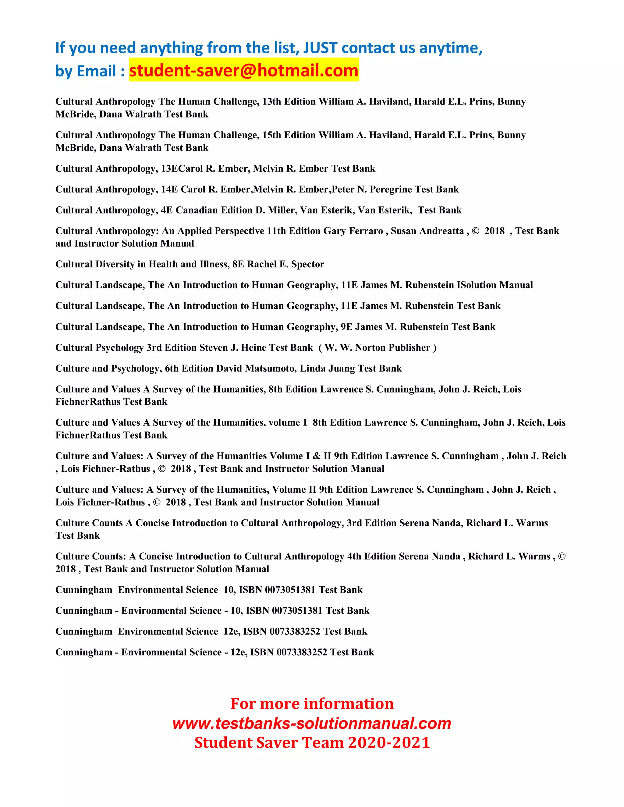 F ull list test bank and solution manual 2020 2021 ( student saver team ...