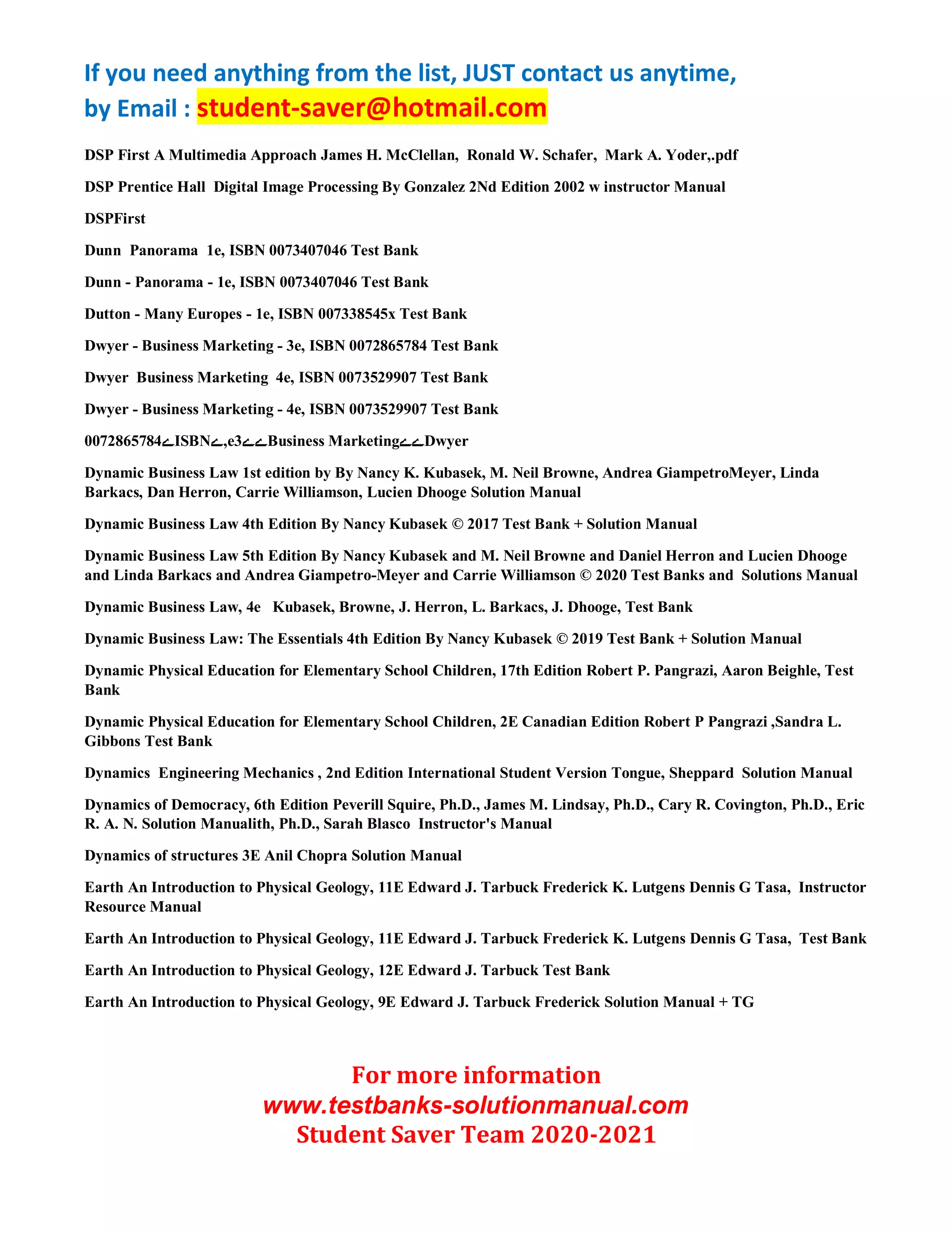 F ull list test bank and solution manual 2020 2021 ( student saver team ...