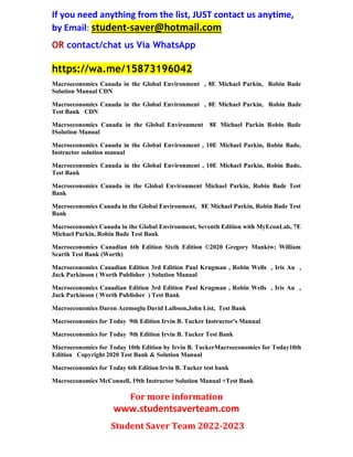 FUll list Test Bank and Solution Manual 2022-2023 ( Student Saver Team ...
