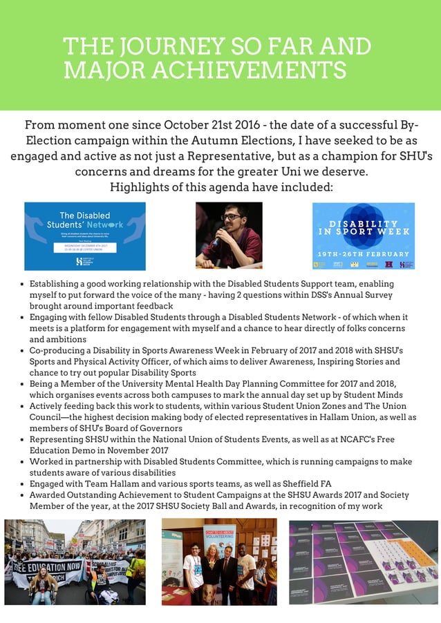 KASHMIRE HAWKER FOR SHSU PRESIDENT - FULL MANIFESTO | PDF