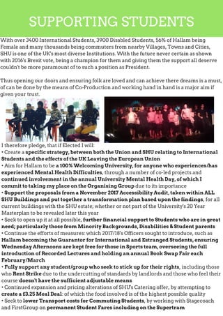 KASHMIRE HAWKER FOR SHSU PRESIDENT - FULL MANIFESTO | PDF