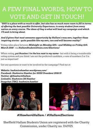 KASHMIRE HAWKER FOR SHSU PRESIDENT - FULL MANIFESTO | PDF