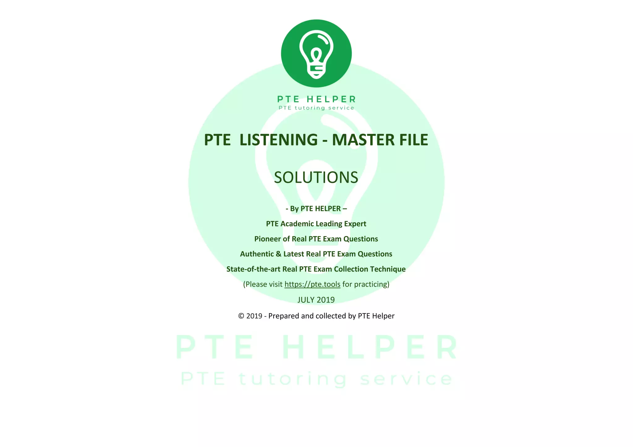 Full master file PTE listening with audio | PDF