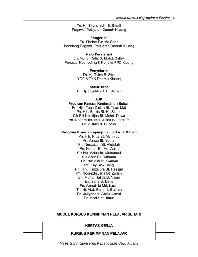Full modul kursus kepimpinan[1] | DOC