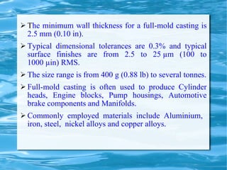 Full Mould Casting Process | PPT