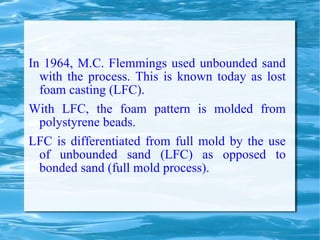 Full Mould Casting Process | PPT