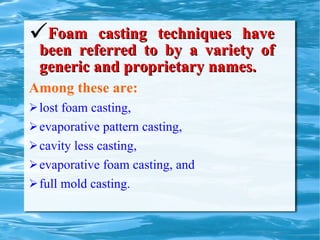 Full Mould Casting Process | PPT