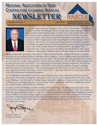 NASCLA April 2016 Newsletter | PDF