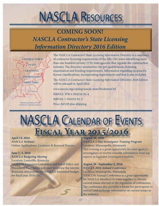 NASCLA April 2016 Newsletter | PDF