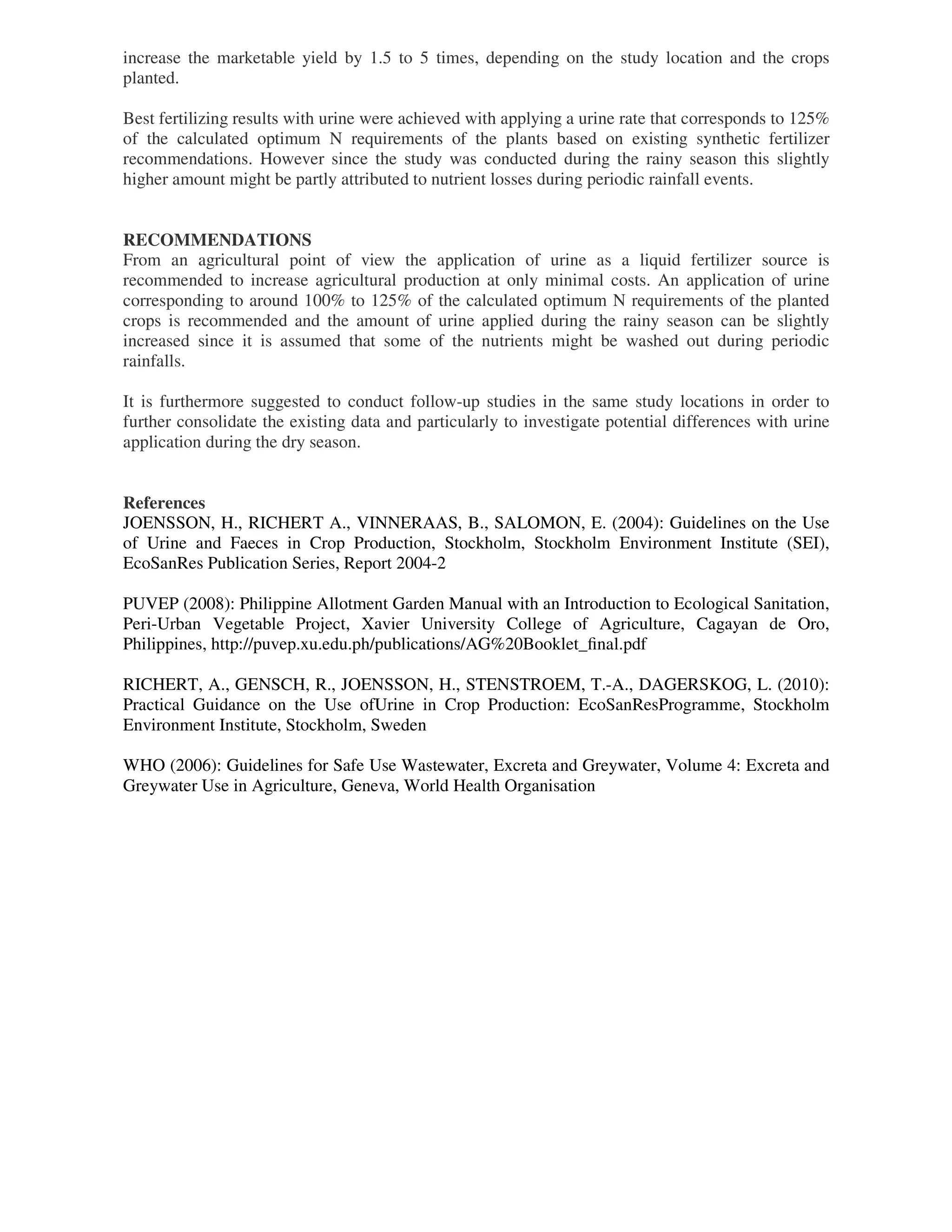 Experimental Study on the Use of Human Urine for Selected Philippine ...
