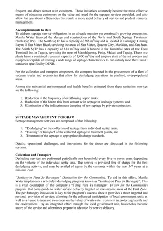 “Sanitasyon Para Sa Barangay”: Manila Water’s Experience in Septage ...