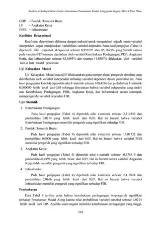 Analisis terhadap Faktor-Faktor Determinan Penanaman Modal Asing pada Negara ASEAN Plus Three | PDF