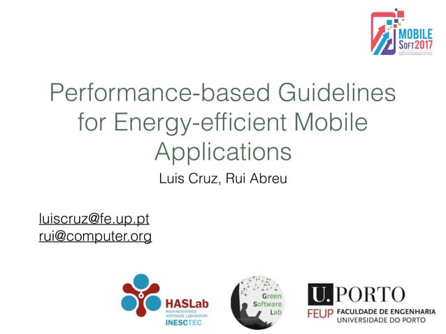 Performance-based Guidelines for Energy-efficient Mobile Applications | PPT