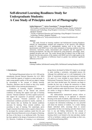Self-directed Learning Readiness Study for Undergraduate Students: A ...