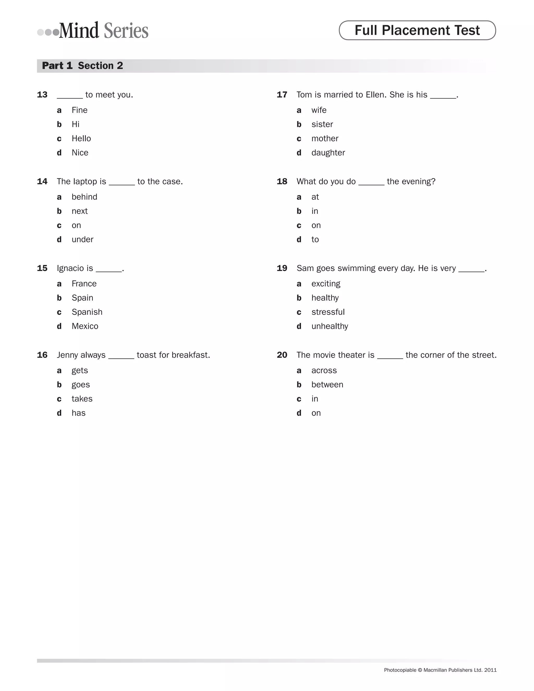 Full placement test | PDF