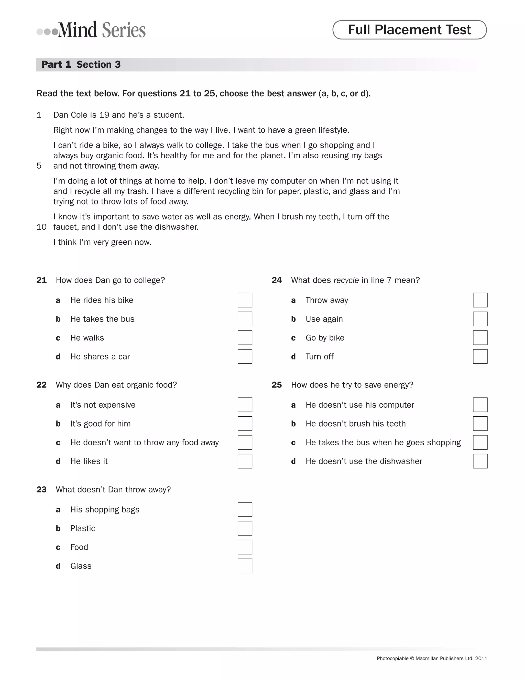 Full placement test | PDF