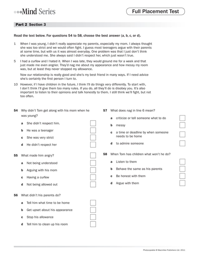 Full placement test | PDF | Water Services | Home Utilities