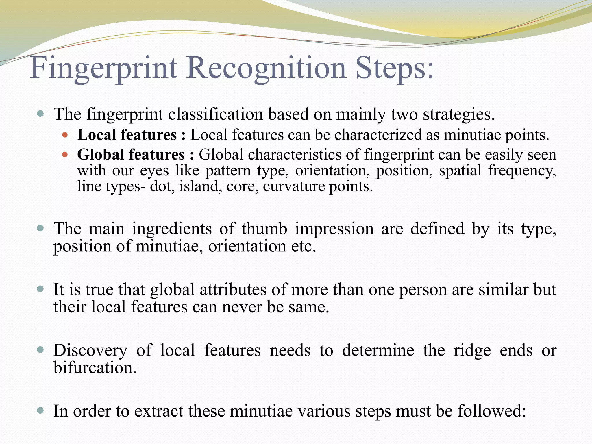 "FingerPrint Recognition Using Principle Component Analysis(PCA)” | PPTX