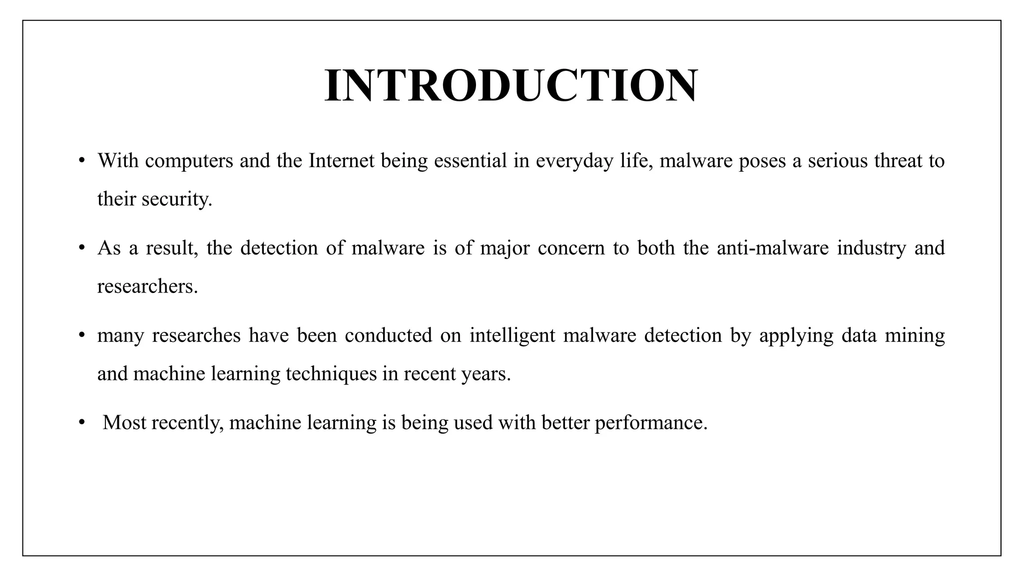 malware detection ppt for vtu project and other final year project | PPTX