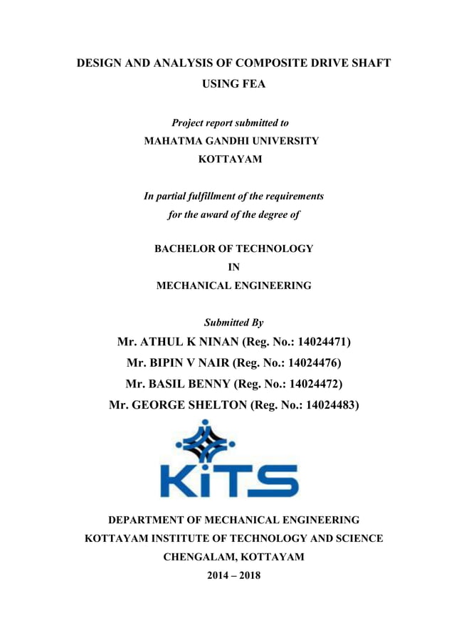 DESIGN AND ANALYSIS OF COMPOSITE PROPELLER/DRIVEN SHAFT USING FEA | PDF | Auto Technology ...