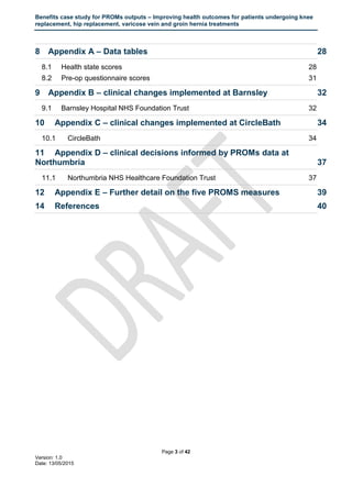 Benefits case study: 'Patient Reported Outcome Measures (PROMs ...
