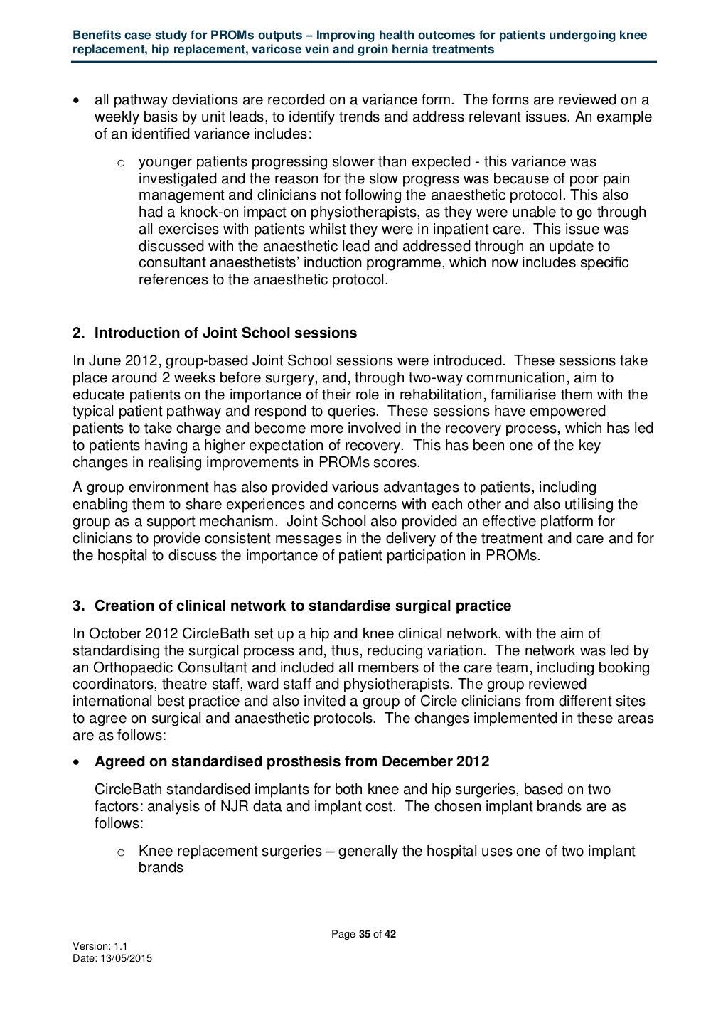 Benefits case study: 'Patient Reported Outcome Measures (PROMs)' outp… Benefits case study: 'Patient Reported Outcome Measures (PROMs)' outp…