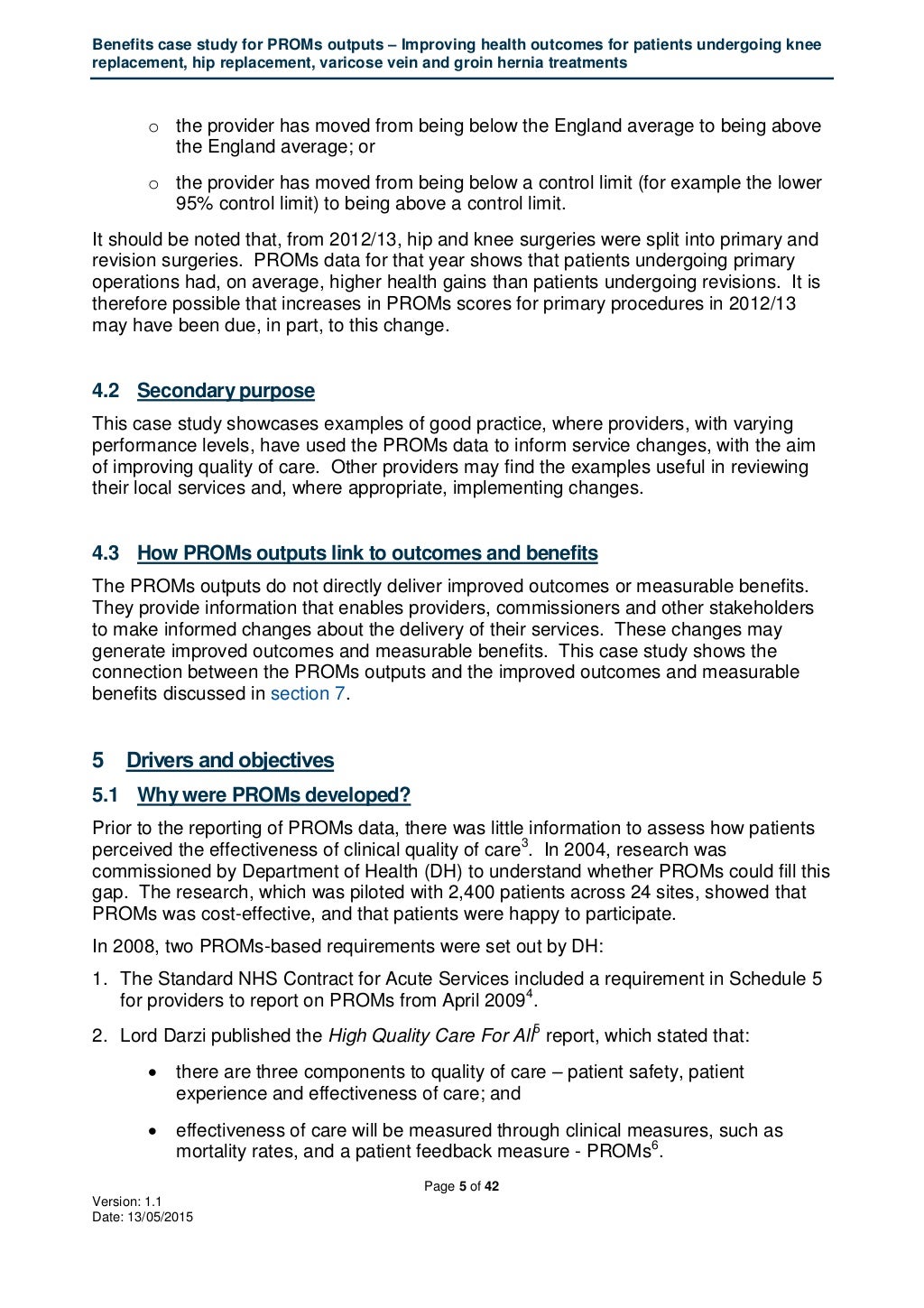Benefits case study: 'Patient Reported Outcome Measures (PROMs)' outp… Benefits case study: 'Patient Reported Outcome Measures (PROMs)' outp…
