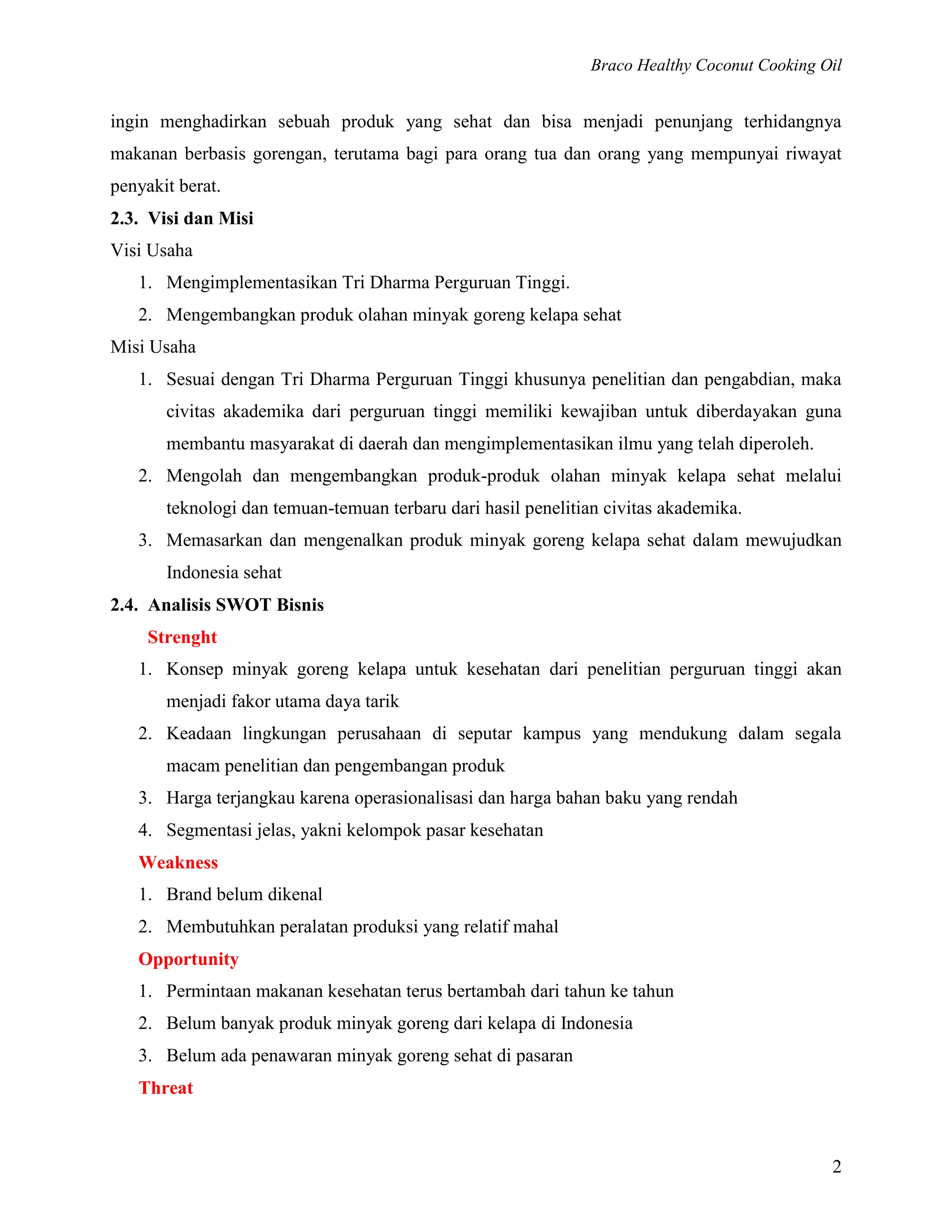 Proposal Bisnis VCO | PDF