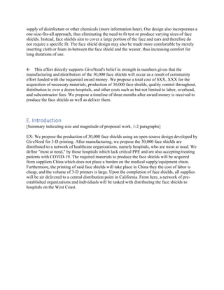 GiveNeed BARDA Full Proposal Guidance and Template | PDF