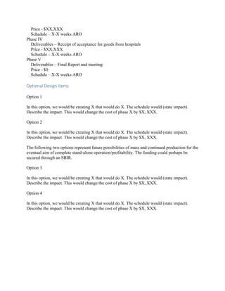 GiveNeed BARDA Full Proposal Guidance and Template | PDF