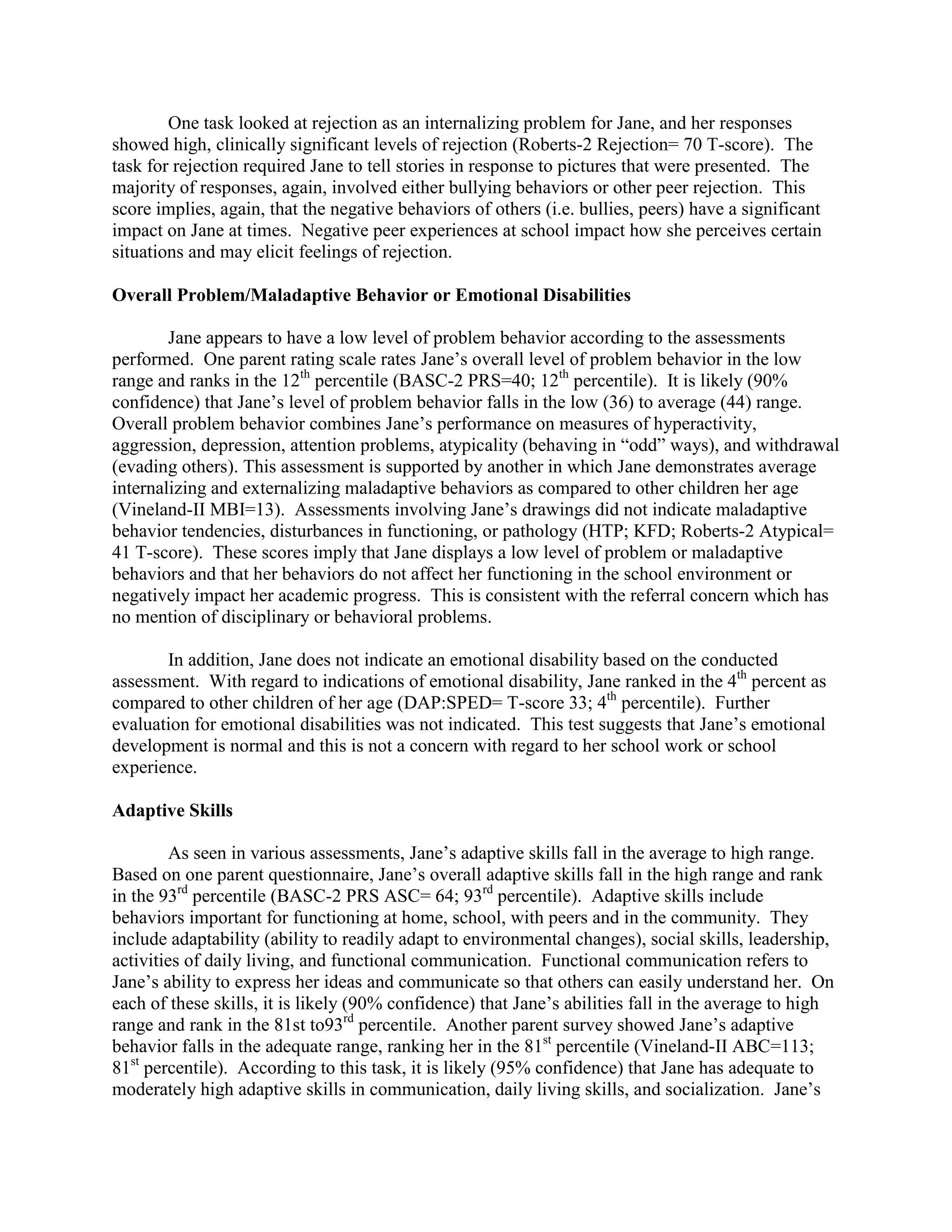 Full Psychological Report.Sample | DOCX