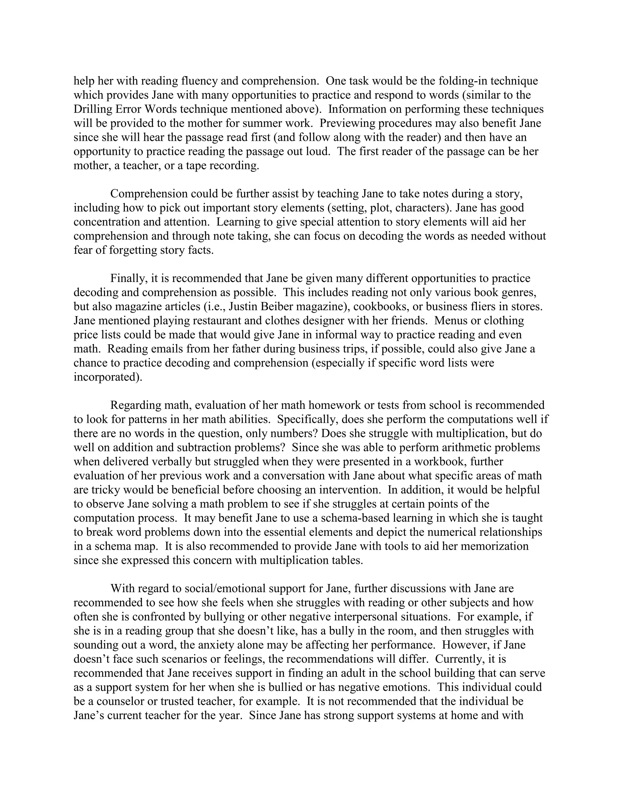 Full Psychological Report.Sample | DOCX